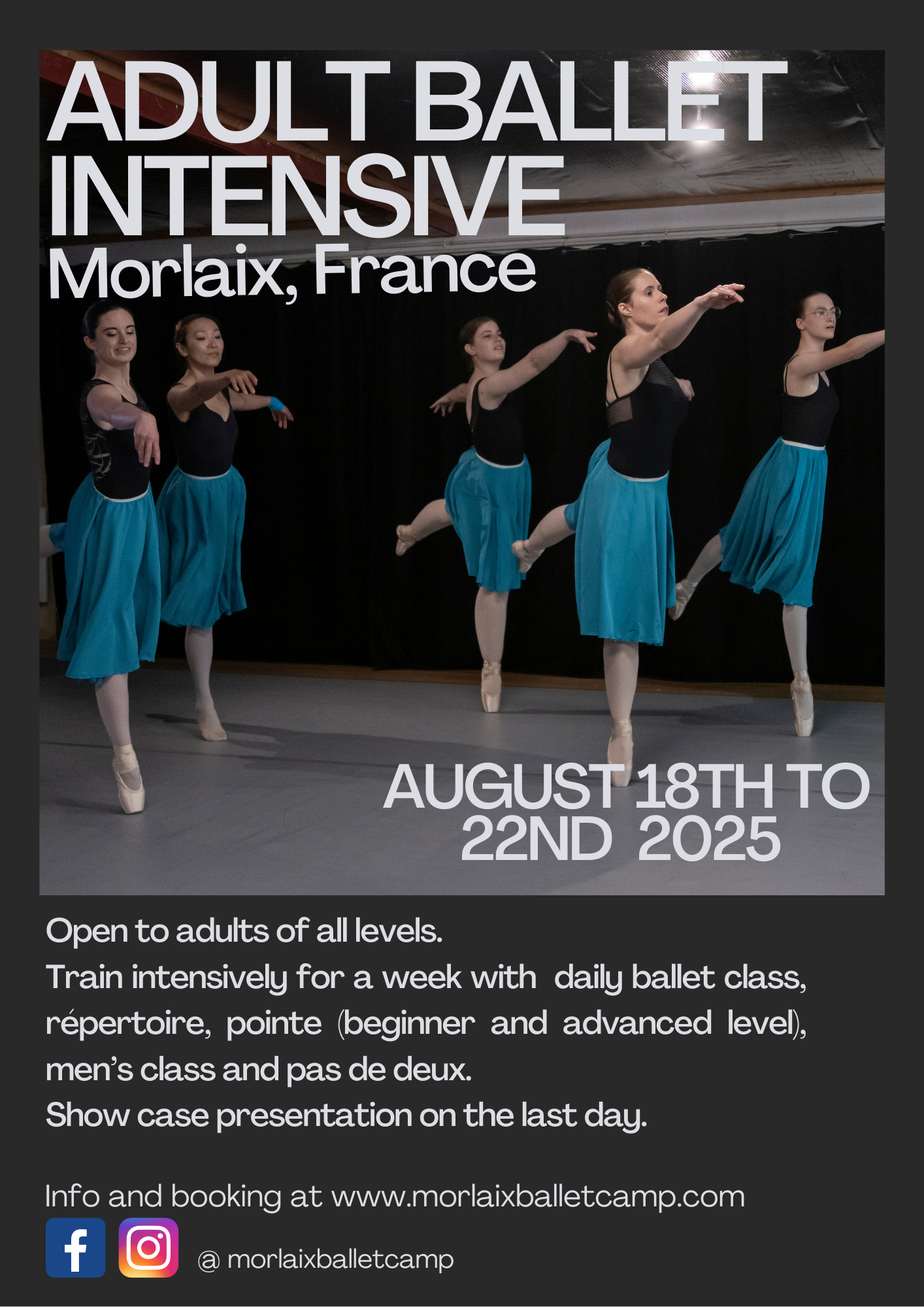 Stage d’Aôut/ August intensive | Morlaix international adult ballet camp